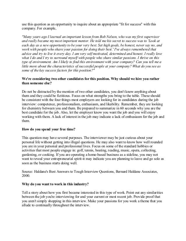 The Best Answers To Tough Interview Questions the-best-answers-to-tough-interview-questions