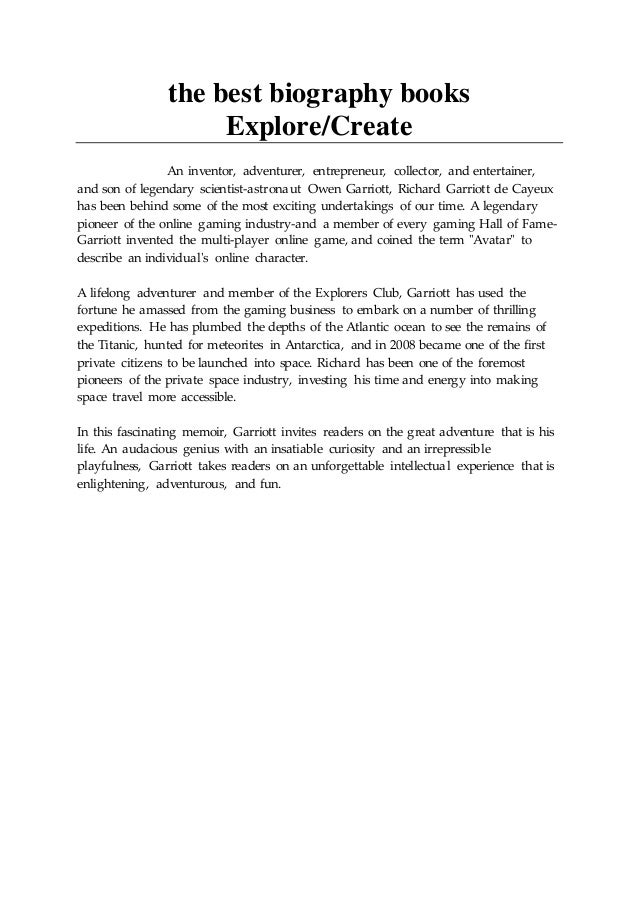 the best biography books Explore/Create