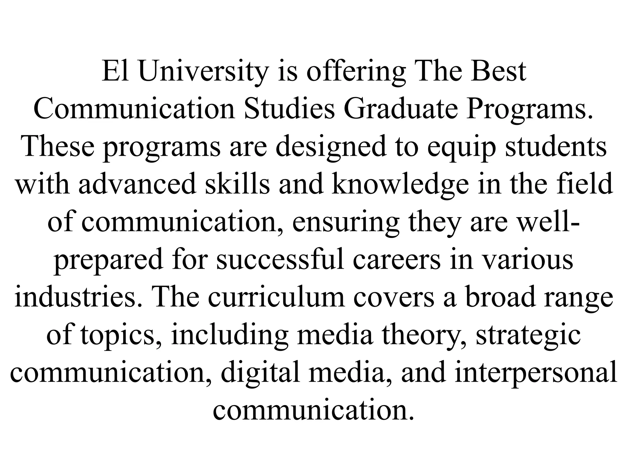 The Best Communication Studies Graduate Programs | PPTX