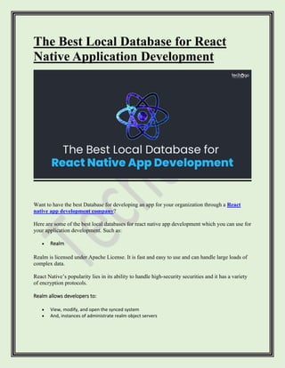 The Best Local Database for React Native Application Development .pdf