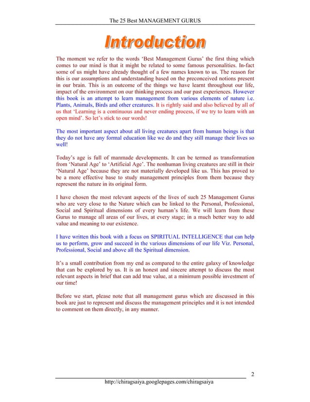 The Best Management Gurus | PDF