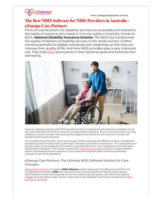 The Best NDIS Software for NDIS Providers in Australia-eZaango Care ...