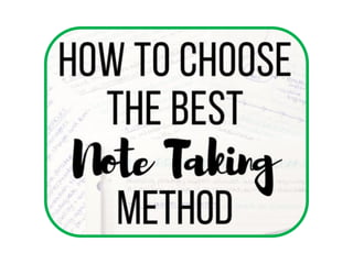 The best note taking methods | PDF