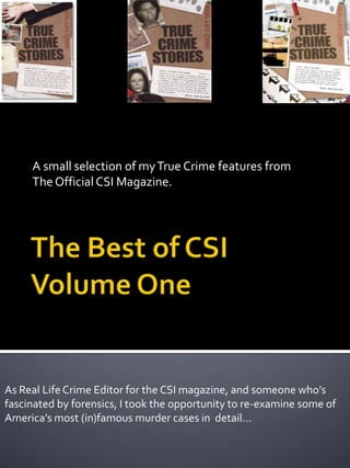 The Best Of CSI | PPTX | Crime & Harmful Acts to Individuals, Society ...