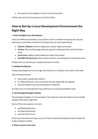 The Best Practices for Optimizing a Linux Development Environment | PDF
