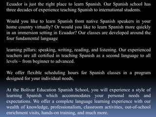 The best Spanish School Language immersion programs Ecuador.pptx