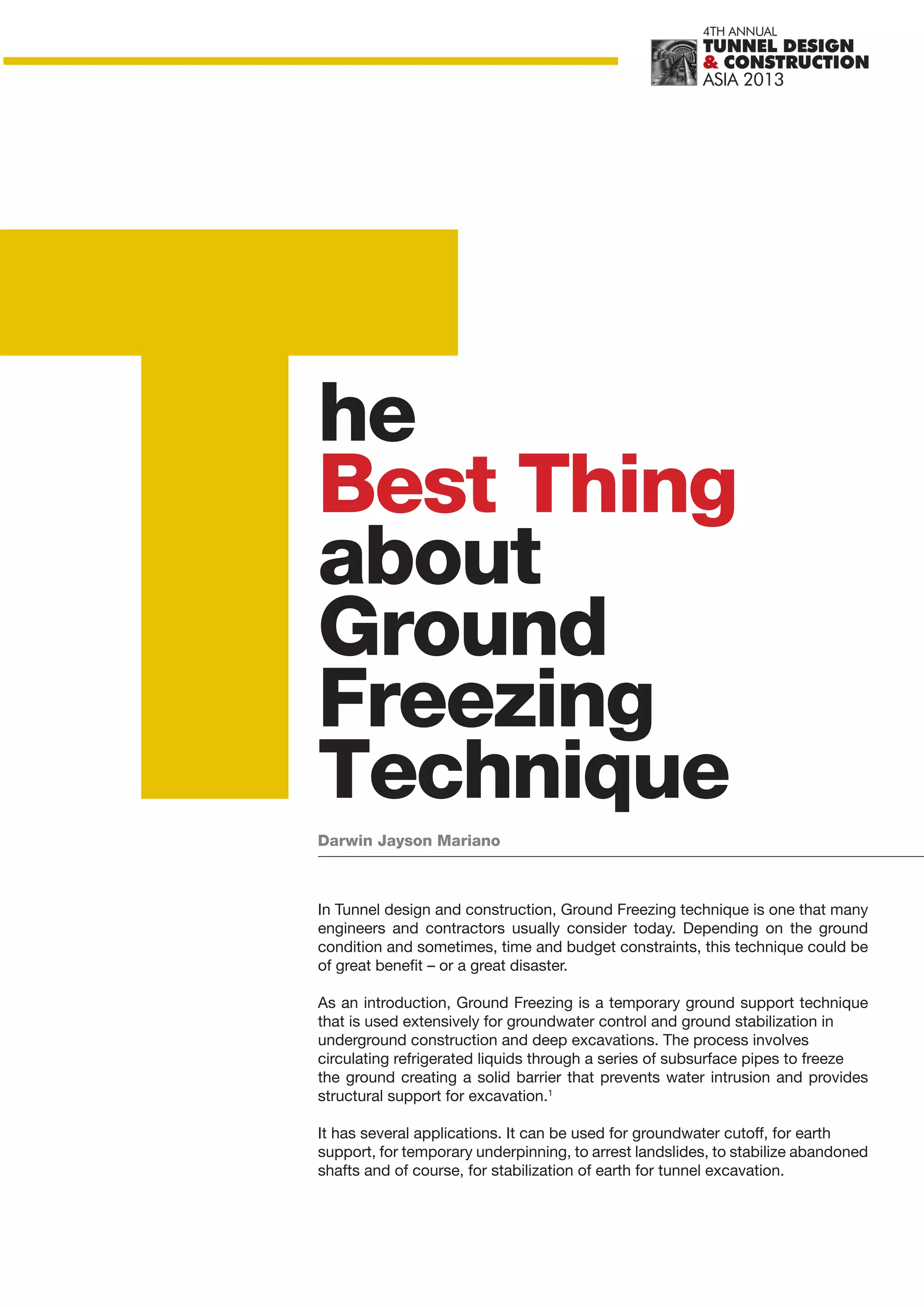 The Best Thing about Ground Freezing Technique | PDF