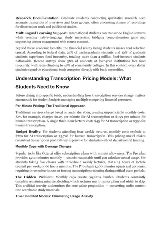 The Best Unlimited AI Transcription Tools for College Students: 2025’s ...