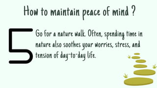 5 tips on How To Keep Your Mind At Peace | Solh Wellness | PDF