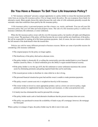The Best Way to Buy Sell or Replace Life Insurance | PDF | Life ...
