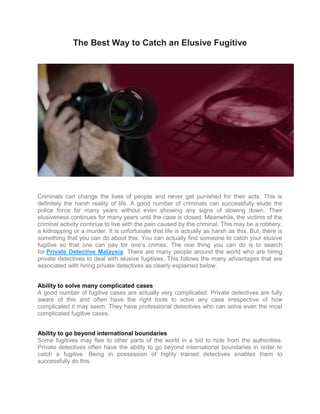 The Best Way to Catch an Elusive Fugitive.pdf