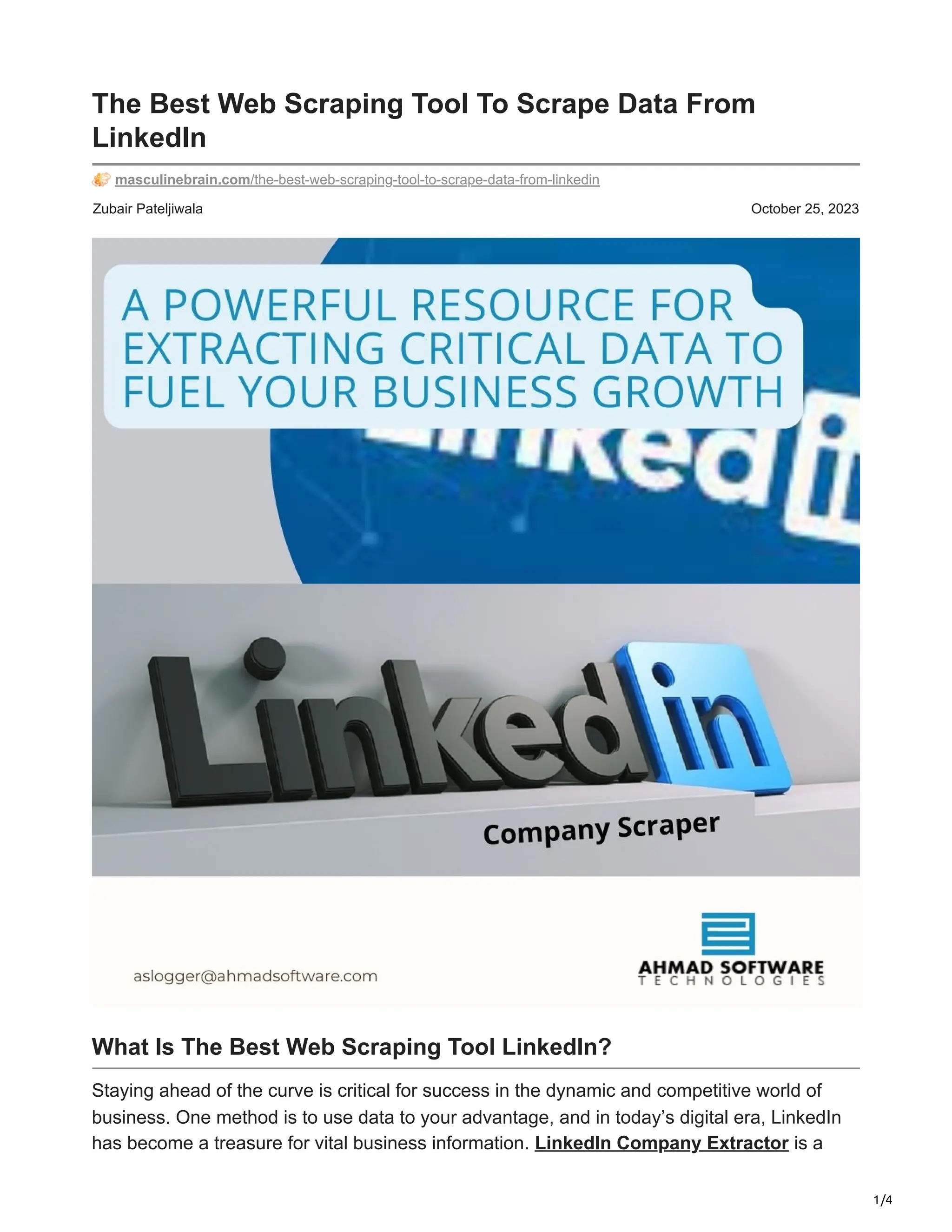 The Best Web Scraping Tool To Scrape Data From LinkedIn.pdf