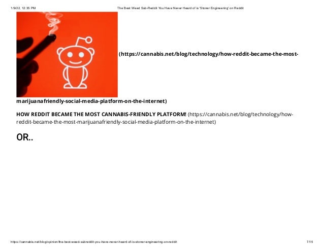 What is the Best Weed Sub-Reddit You Don't Know about Yet? | PPT