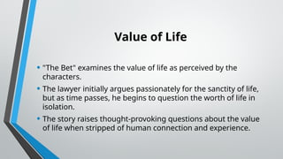 The Bet Short story by me to build my confidence | PPTX