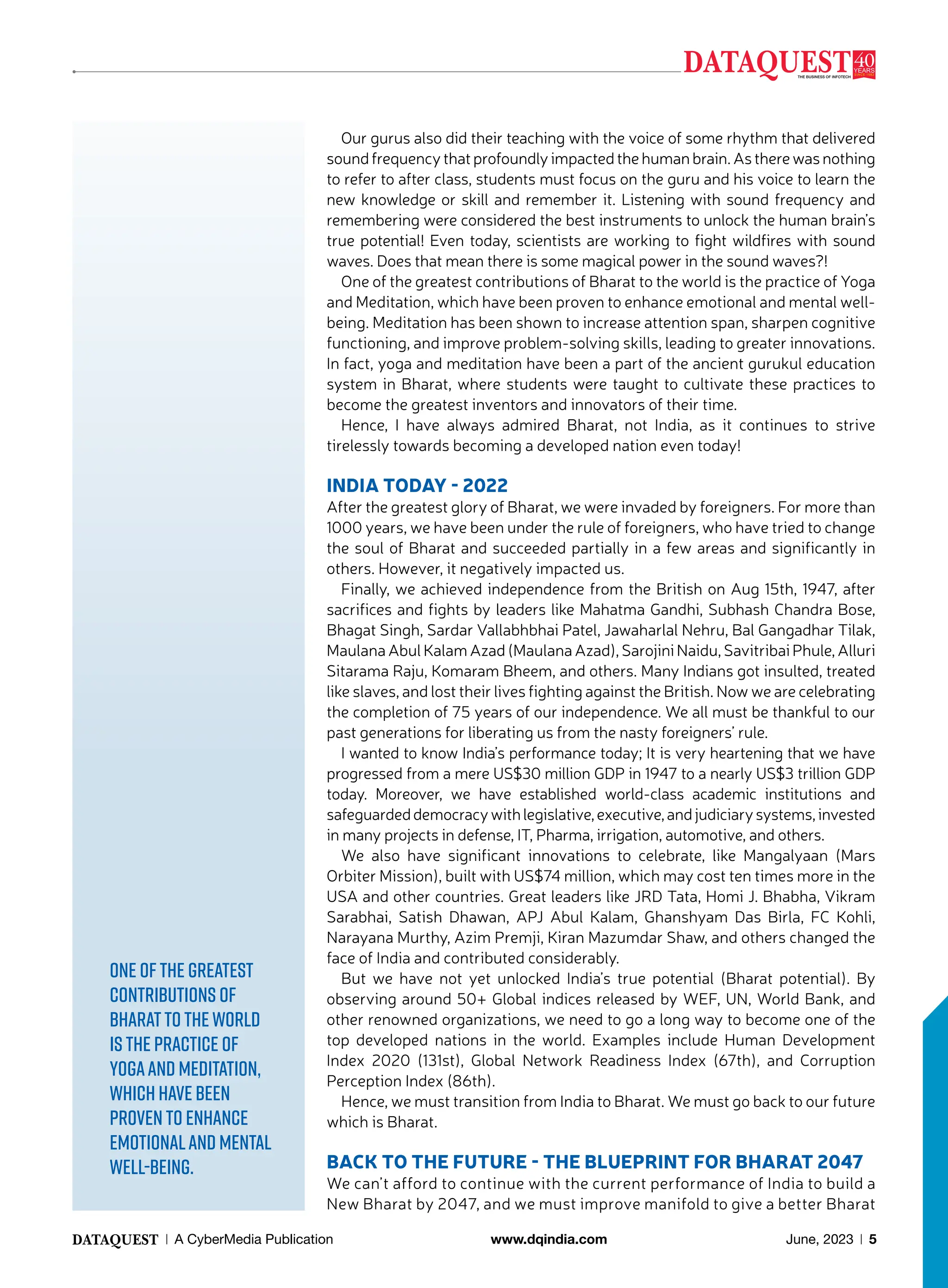 Bharat 2047 Vision Powered by Technologies | PDF