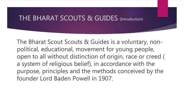 The bharat scouts & guides | PPTX
