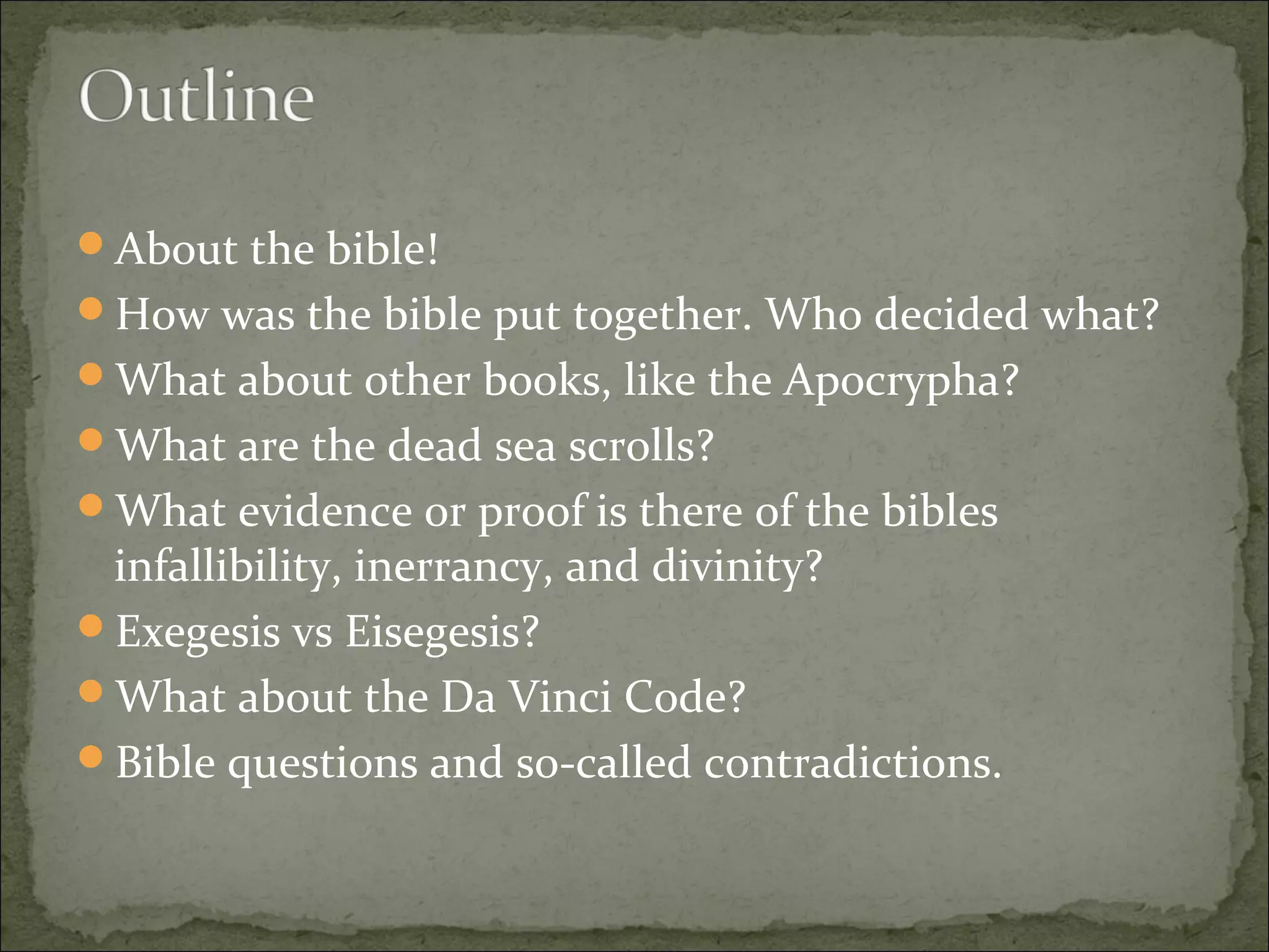 The bible | PPT