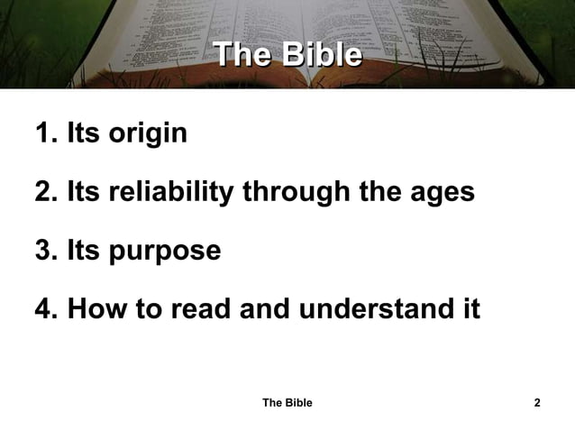 The Bible - Its Origin | PPTX