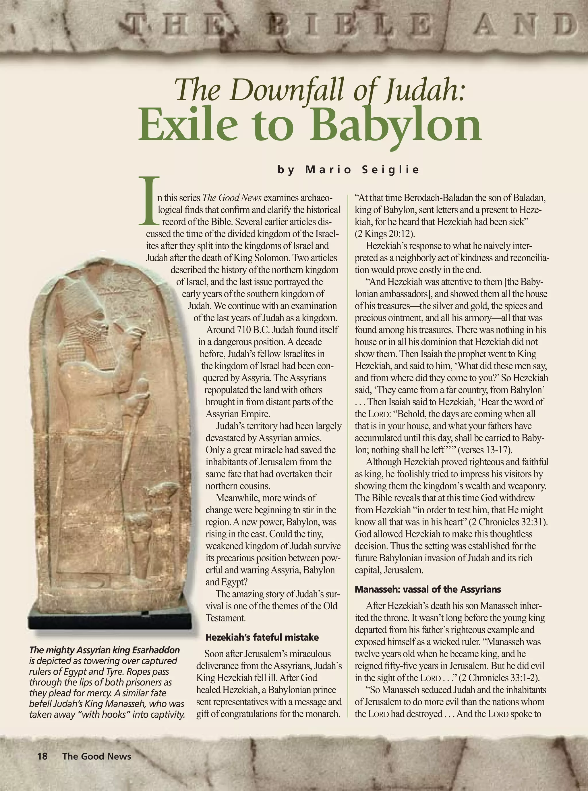 The bible and archaeology part ii good news magazine | PDF