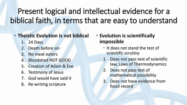 The Bible and Evolution; Are They Compatible? | PPT