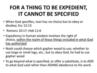 The bible doctrine of expediency | PPTX