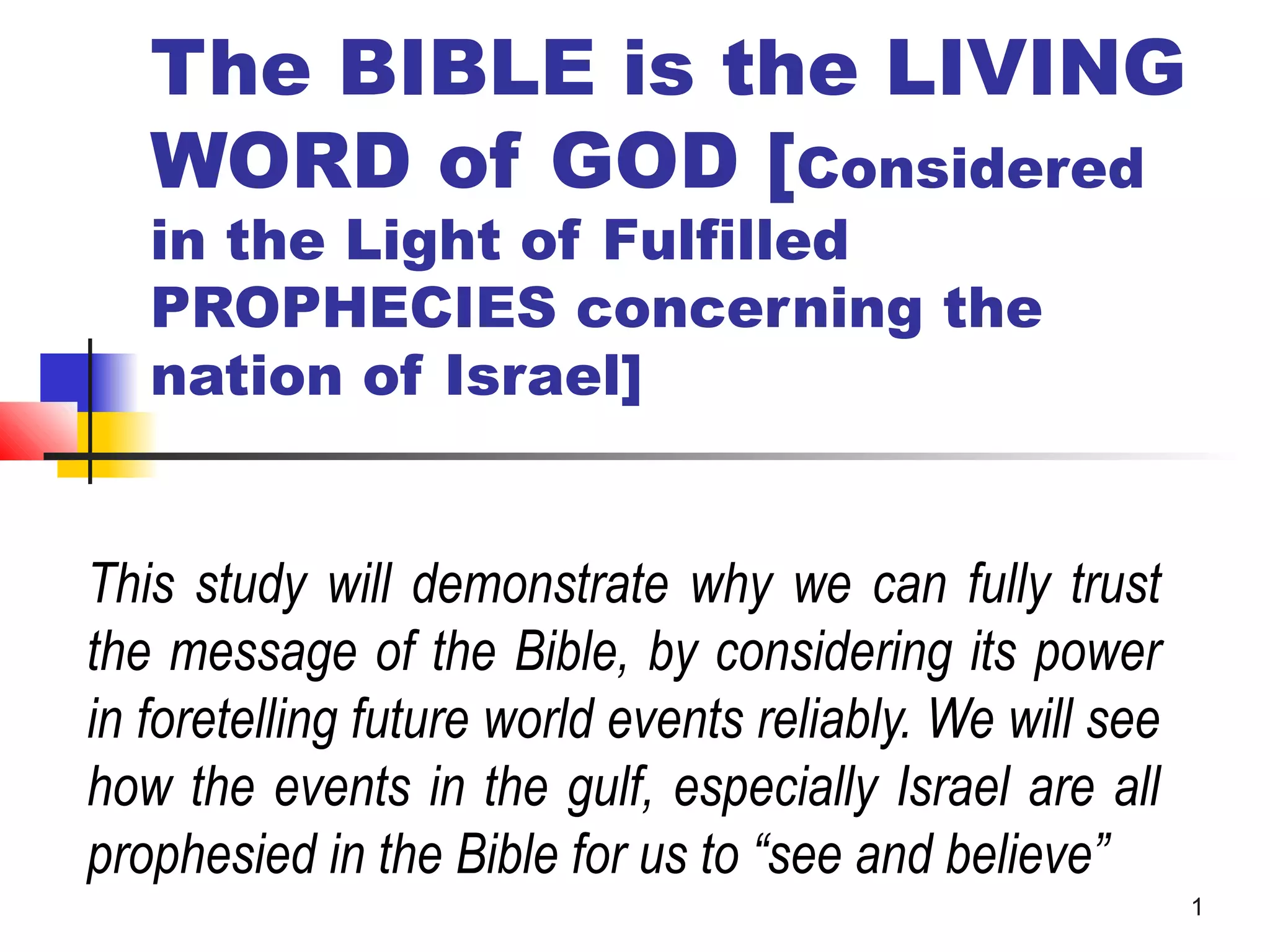 The BIBLE is the LIVING WORD of GOD [Considered in the Light of ...