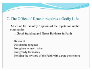 The biblical role of deacons in the church old powrpoint version | PDF