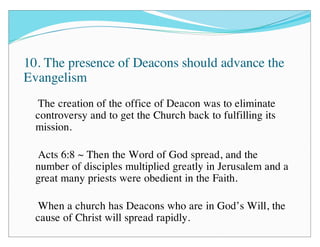 The biblical role of deacons in the church old powrpoint version | PPT
