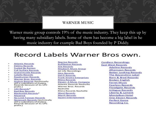 The major labels | PPT