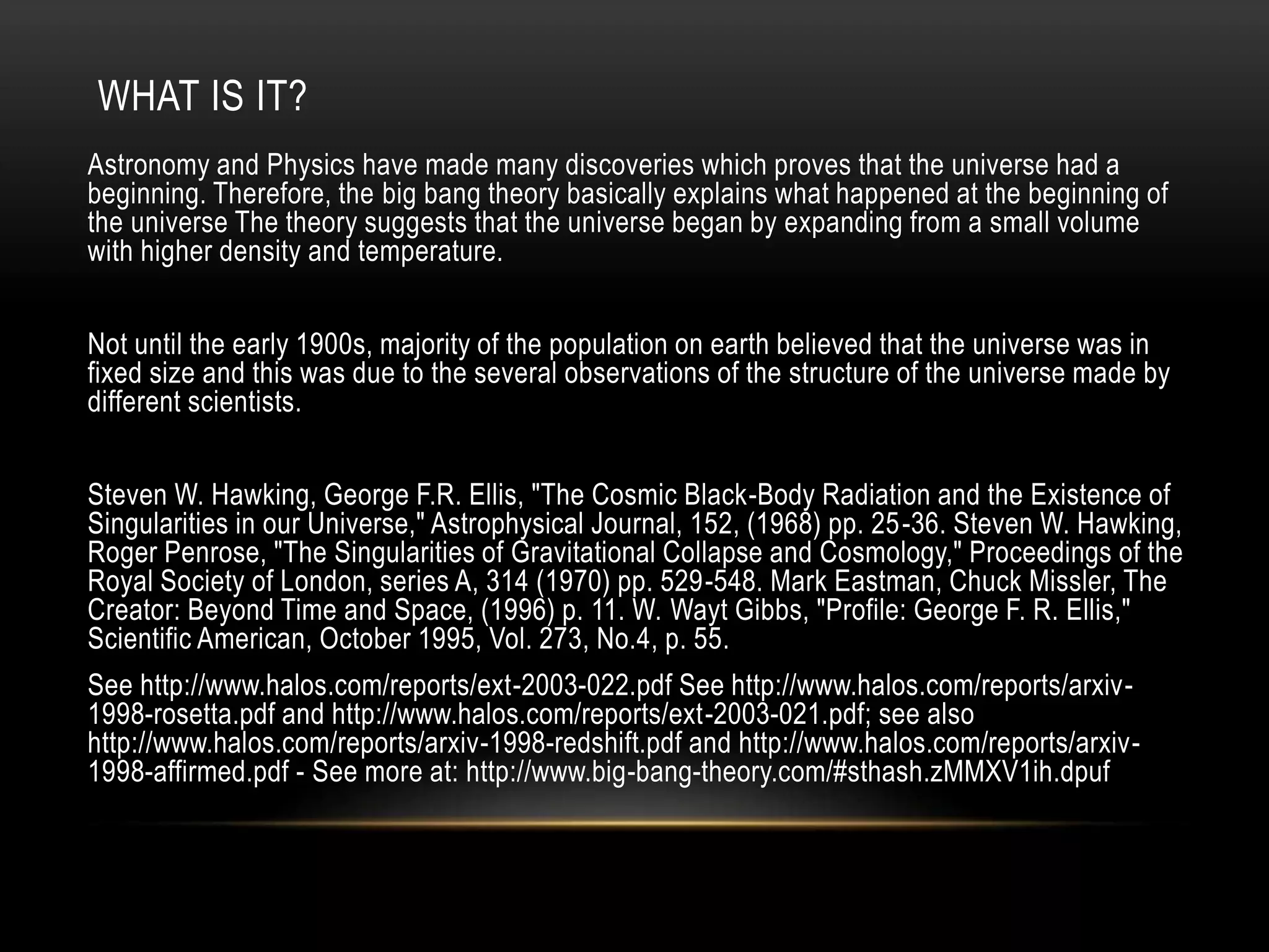 The big bang theory | PPTX