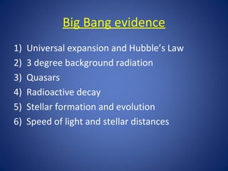 Earth Science Astronomy - The big bang theory | PPT