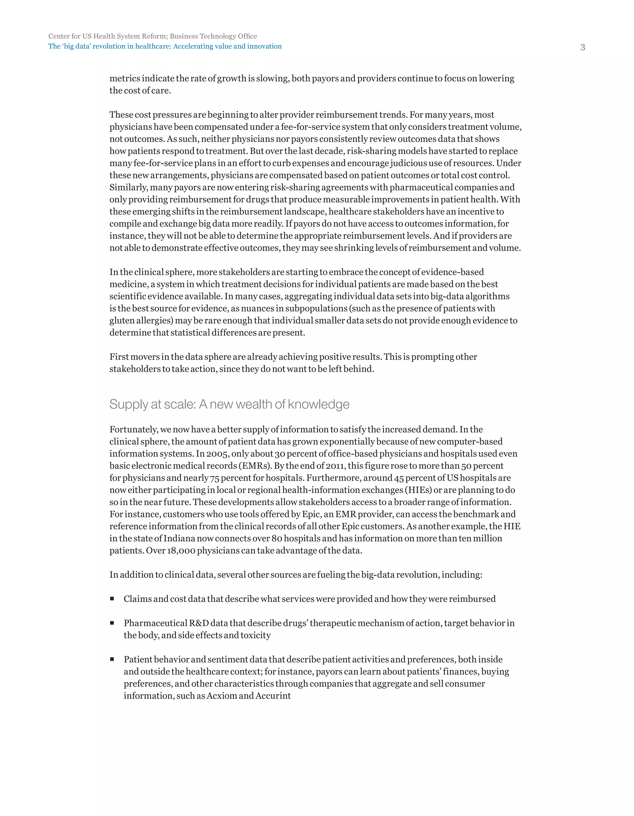 The 'big data' revolution in healthcare Mckinsey Report | PDF