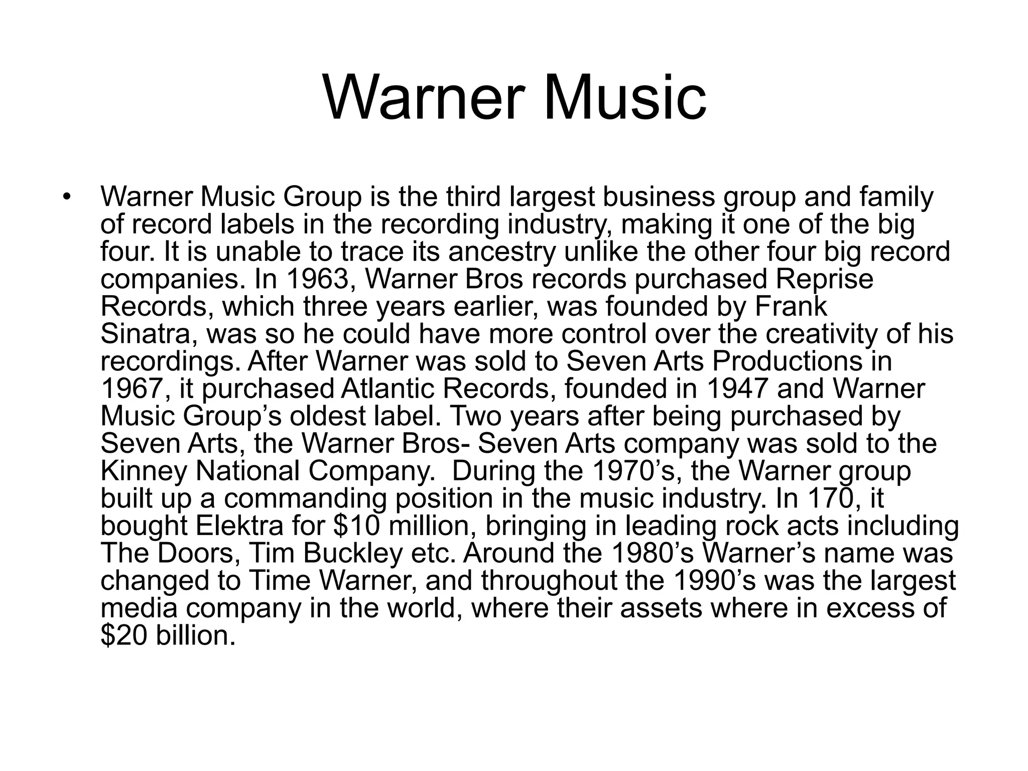 The Big Four Record Labels | PPT
