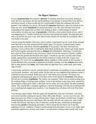 The biggest nightmare | DOCX | First Aid | Injuries