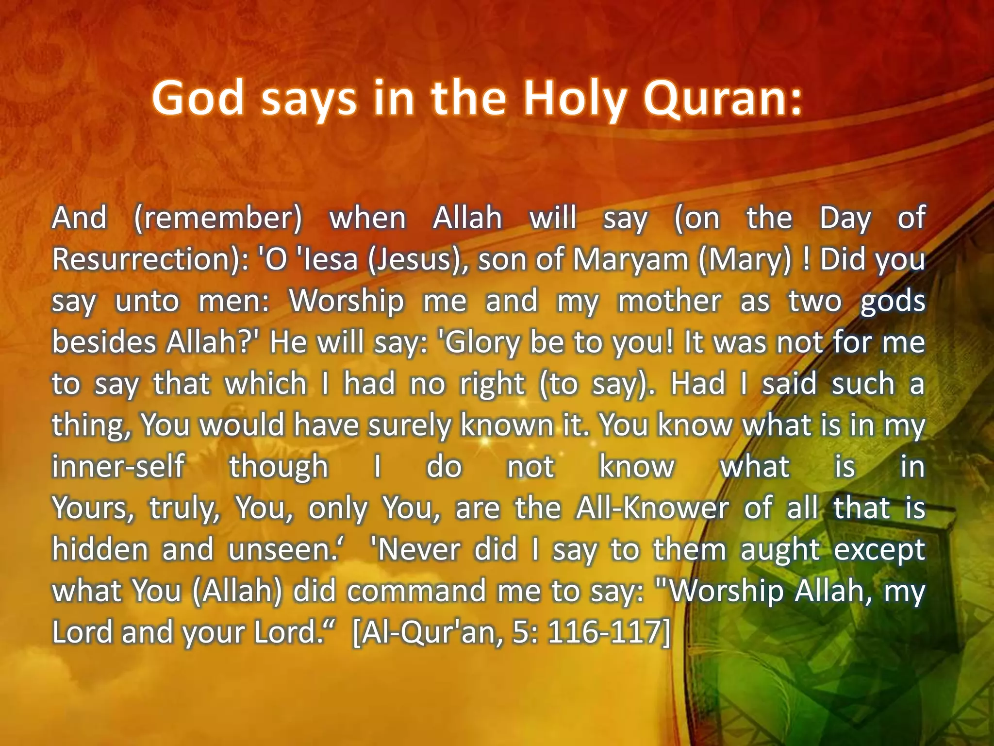 The big hoax of trinity refuted in the holy qu’ran and the bible | PPSX