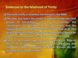 The big hoax of trinity refuted in the holy qu’ran and the bible | PPSX