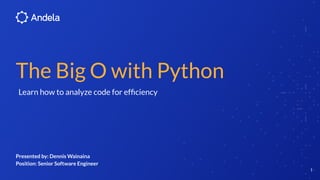 The Big O with Python | PPT
