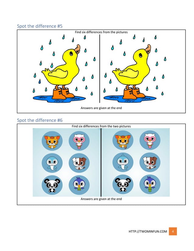 Spot The Difference Puzzle Book | PDF | Games and Puzzles | Hobbies & Interests