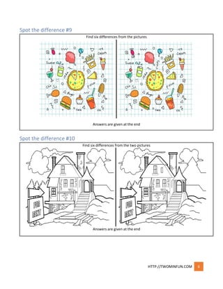 Spot The Difference Puzzle Book | PDF