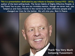The big rock of life-Tribute to Dr Covey | PPS