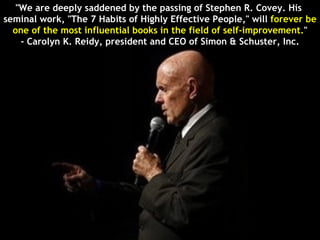 The big rock of life-Tribute to Dr Covey | PPS