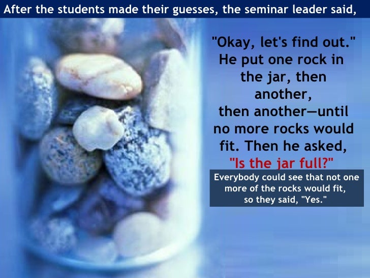 The big rock of life-Tribute to Dr Covey