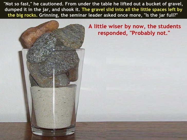 The big rock of life-Tribute to Dr Covey