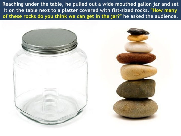 The big rock of life-Tribute to Dr Covey