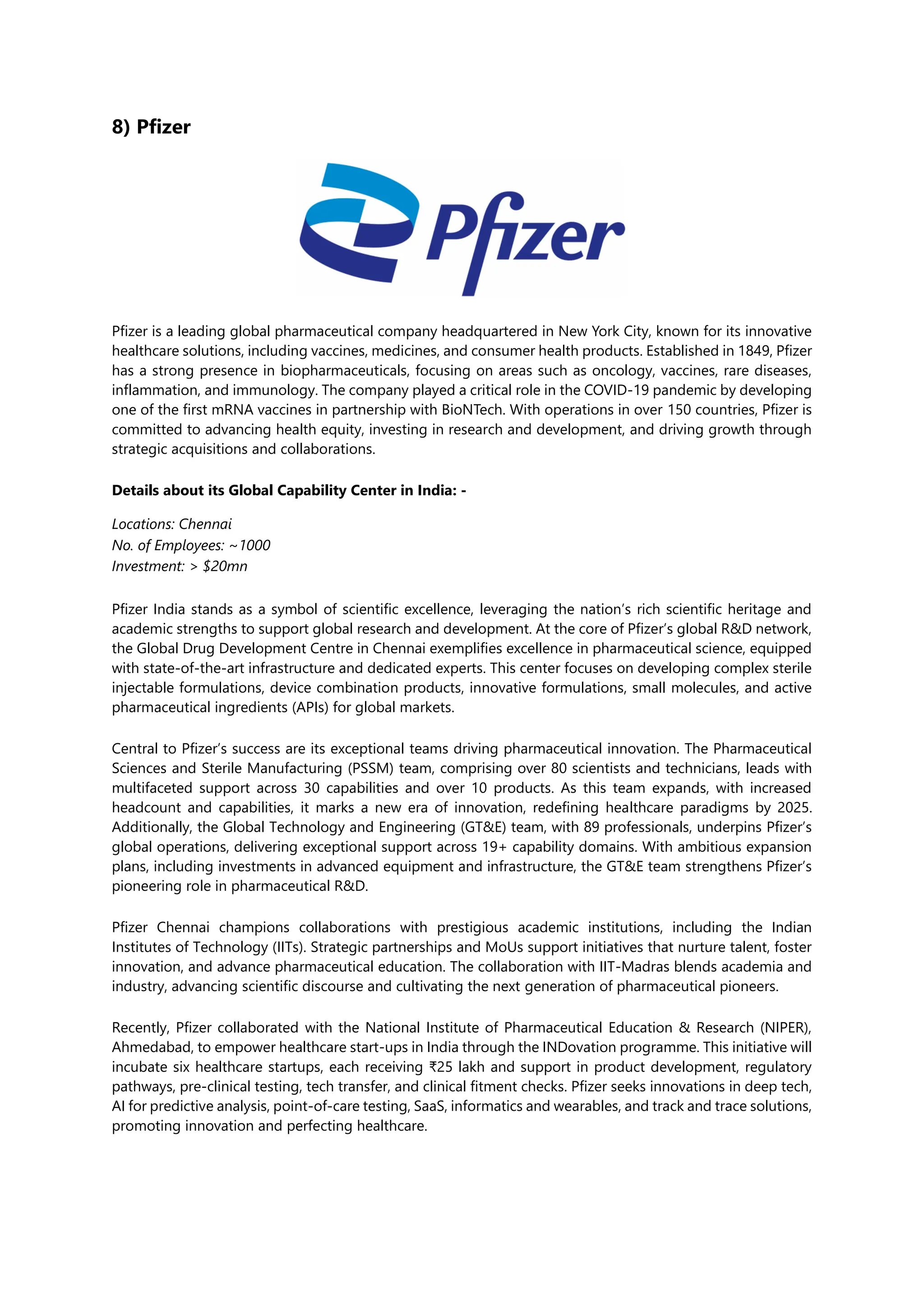 THE BIG TEN BIOPHARMACEUTICAL MNCs: GLOBAL CAPABILITY CENTERS IN INDIA ...