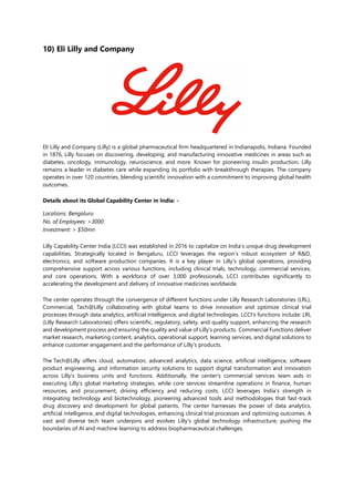THE BIG TEN BIOPHARMACEUTICAL MNCs: GLOBAL CAPABILITY CENTERS IN INDIA ...