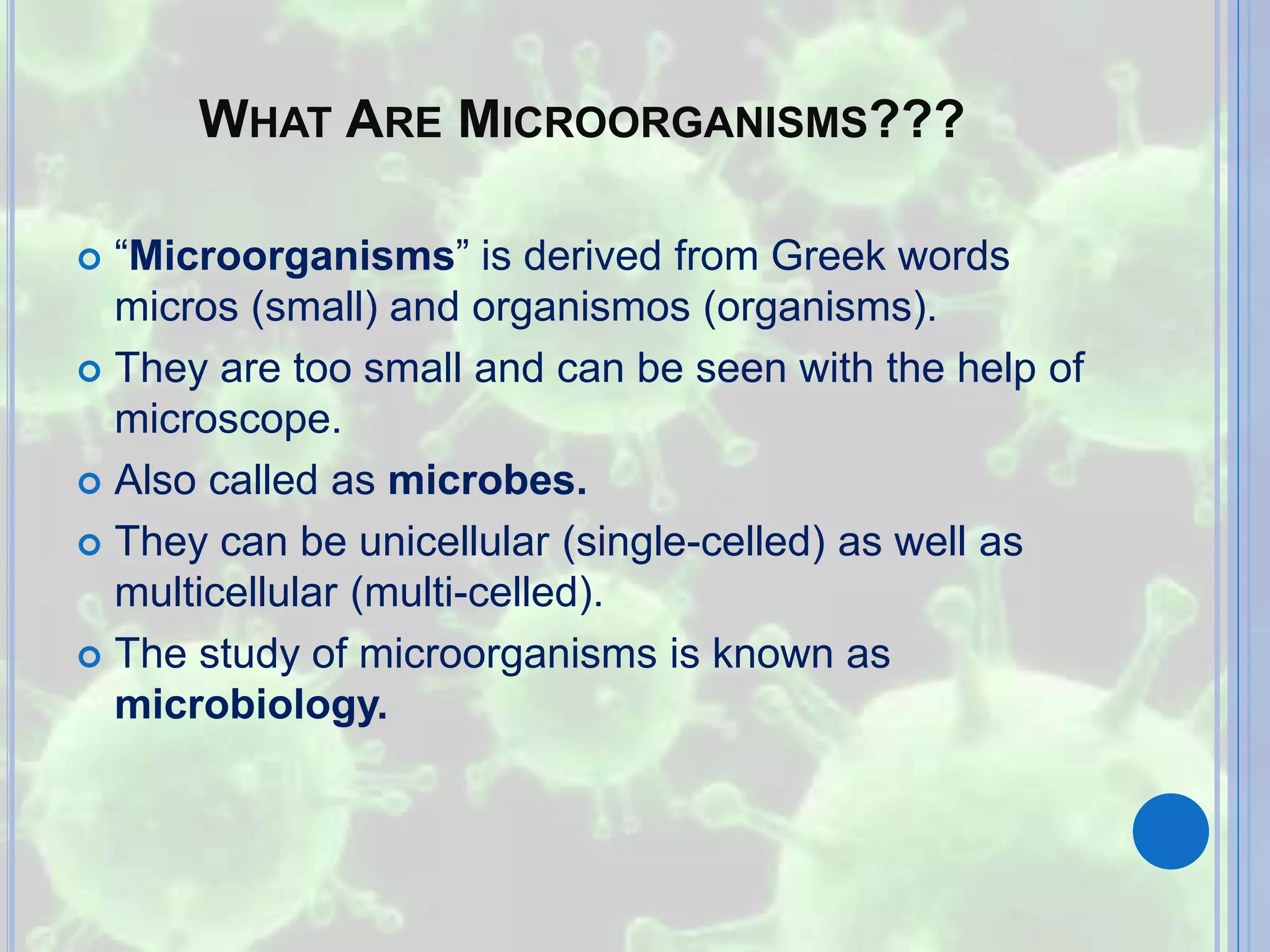 The big world of microorganisms | PPTX