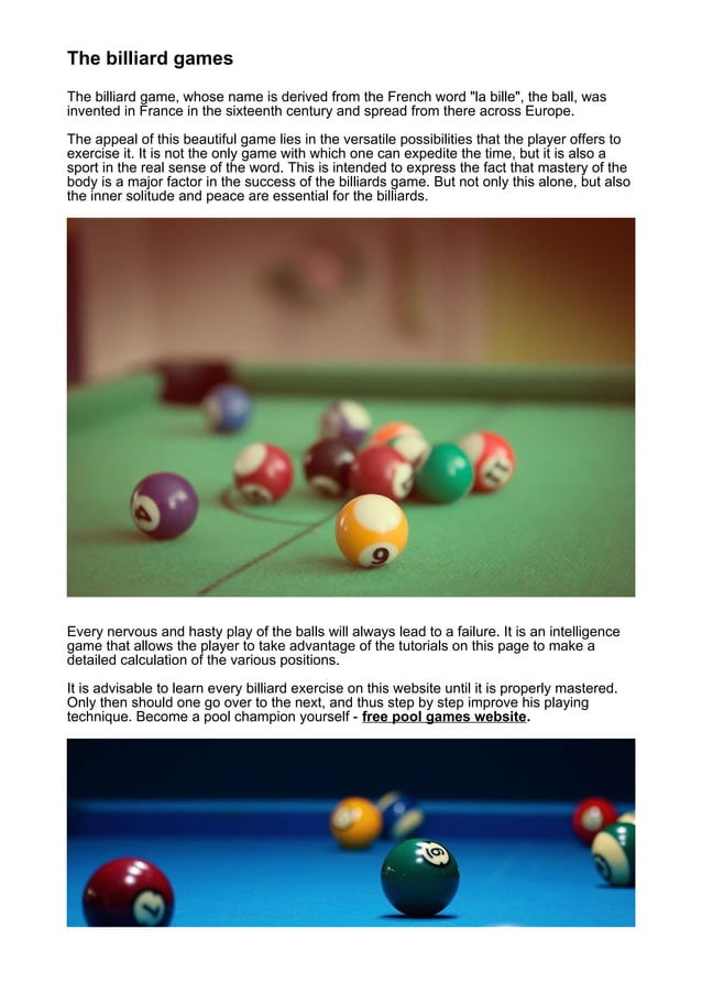 The billiard games | PDF