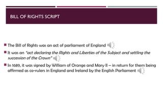 The bill of rights – 16th december | PPT