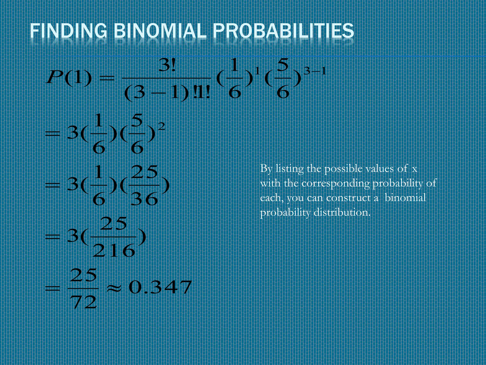 The binomial distributions | PPTX